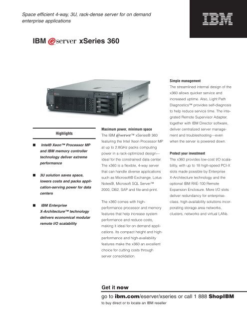 IBM xSeries 360 - Gebruikte servers
