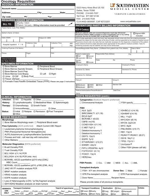 Oncology Requisition Form UT Southwestern Medical Center oncology-requisition-form-ut-southwestern-medical-center