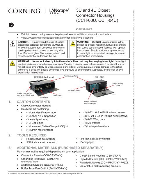 3U and 4U closet connector Housings (ccH-03U, ccH-04U)