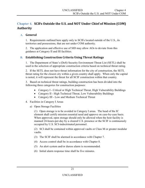UNCLASSIFIED Chapter 4 SC