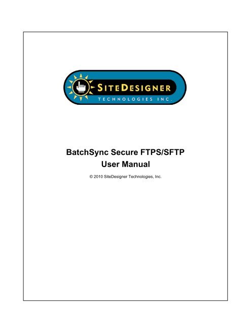 1 Introducing BatchSync Secure FTPS/SFTP - 3D-ftp