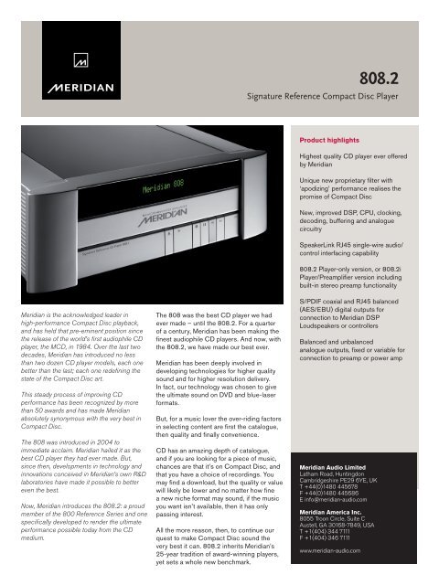 808.2 - Meridian G Series