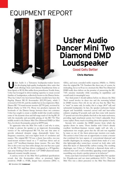 usher Audio Dancer Mini Two Diamond DMD Loudspeaker - Audiofast