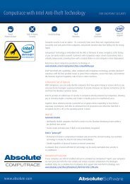 Computrace with Intel Anti-Theft Technology ... - Absolute Software