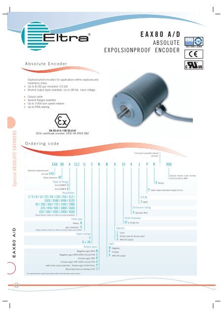 Eltra - Encoder Absolute Explosionproof EAX80 A/D