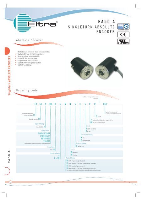 Eltra - Encoder Absolute Singleturn Encoder EA50 A