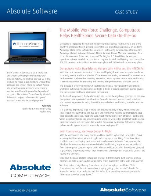 Read Case Study - Absolute Software