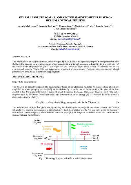 swarm absolute scalar and vector magnetometer based - Congrex