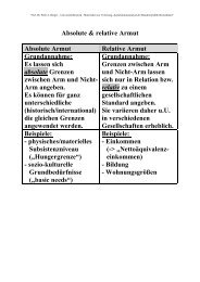 Wer bestimmt, was Armut ist? Absolute Armut Relative Armut ...