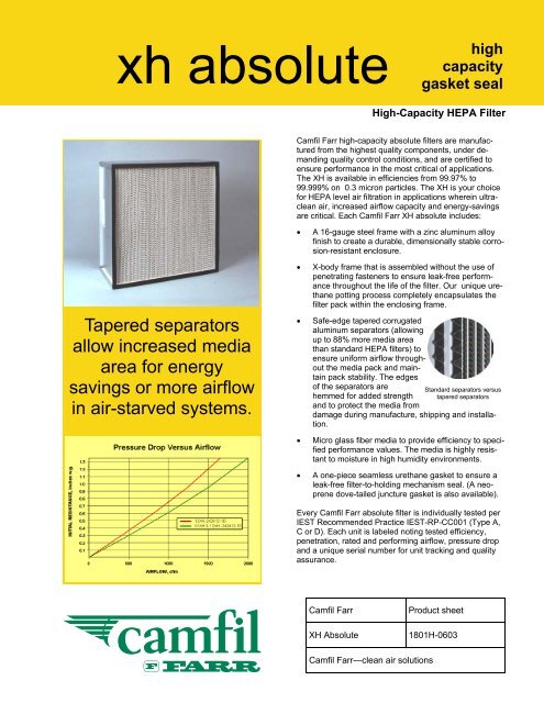 xh absolute high capacity gasket seal - High ... - Camfil Farr APC