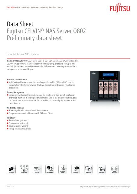 Data Sheet Fujitsu CELVIN® NAS Server Q802 ... - reckzigel.at