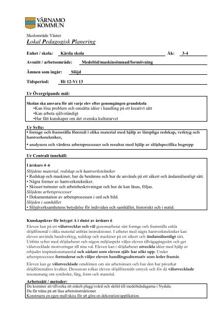 Lokal Pedagogisk Planering