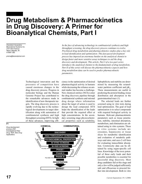 Drug Metabolism & Pharmacokinetics in Drug Discovery - Current ...