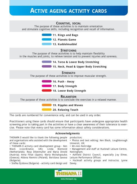 ACTIVE AGEING ACTIVITY CA
