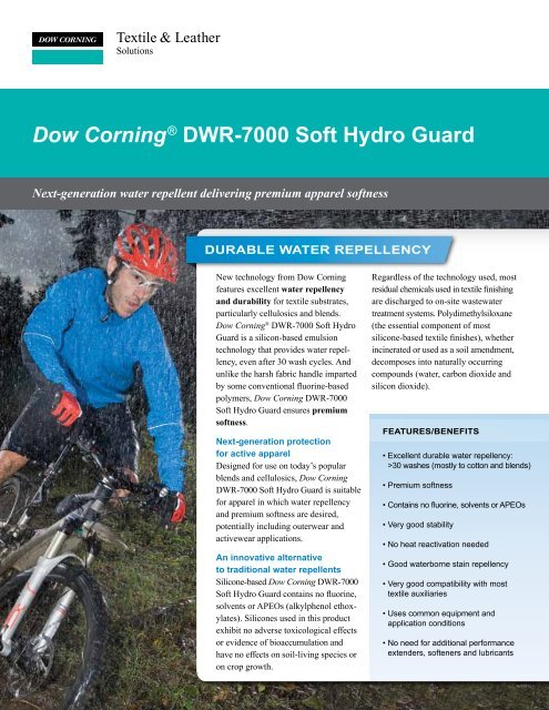 Dow Corning® DWR-7000 Soft Hydro Guard Water Repellent for ...