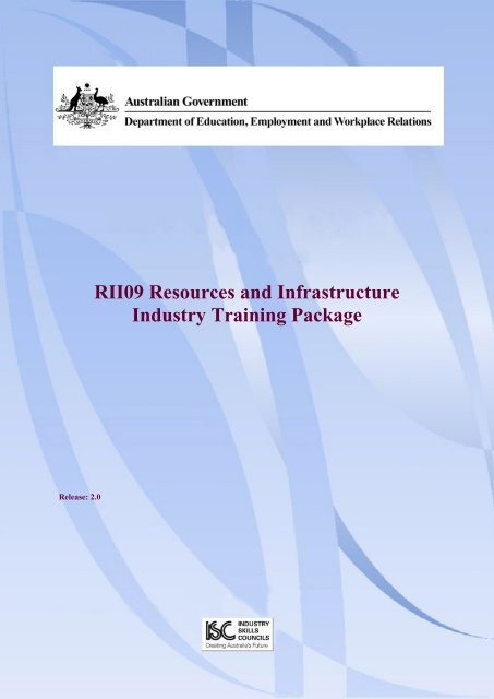 RII09 Resources and Infrastructure Industry Training Package