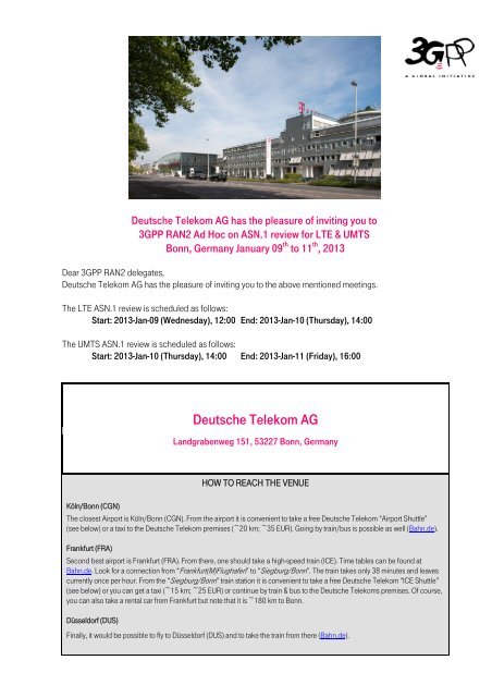 Invitation 3GPP RAN2..