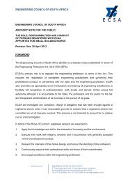 ENGINEERING COUNCIL OF SOUTH AFRICA - ECSA