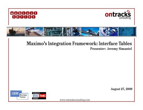 Maximos Integration Framework Interface Tables Ontracks
