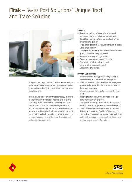 iTrak – Swiss Post Solutions' Unique Track and Trace Solution