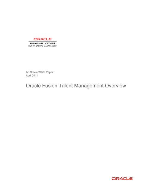 Fusion Talent Management - Oracle