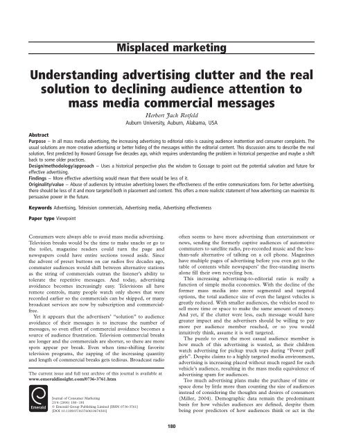 Understanding advertising clutter and the real solution to declining ...