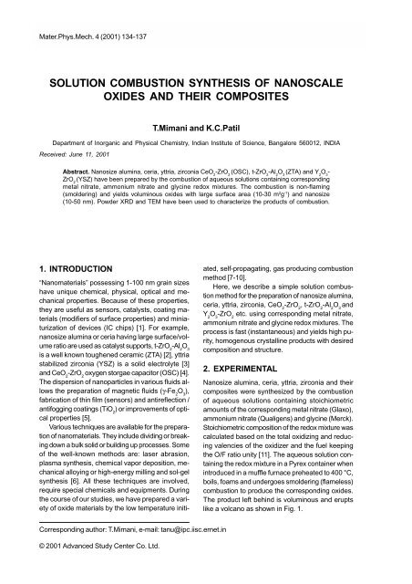 Solution combustion synthesis of nanoscale oxides and their