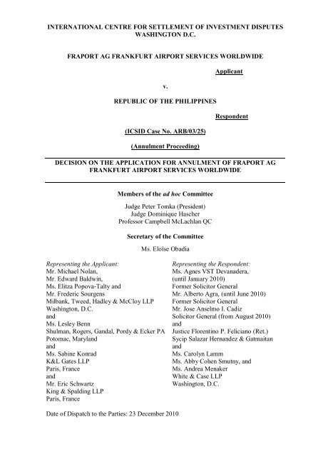 ICSID Case No ARB/03/25 - ita