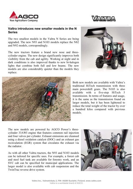 Valtra introduces new colour options for its tractors