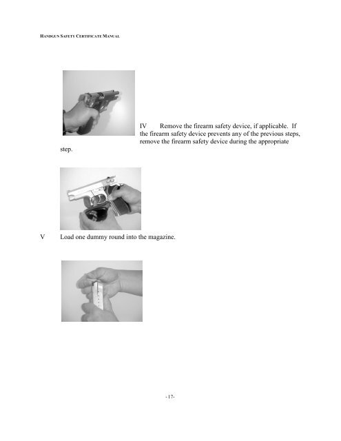 HANDGUN SAFETY CERTIFICAT