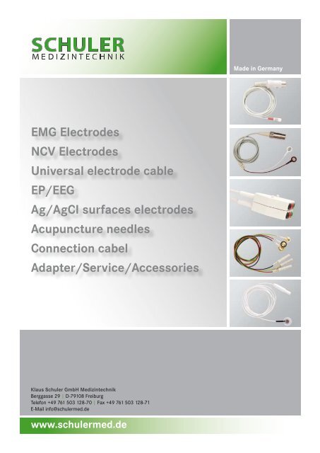 EMG Electrodes NCV Electrodes Universal electrode cable EP/EEG ...
