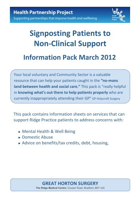 Great Horton Non Clinical Support - The Ridge Medical Practice