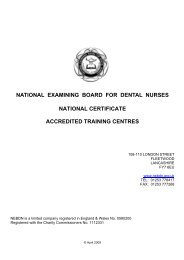 dental charting - The National Examining Board for Dental Nurses