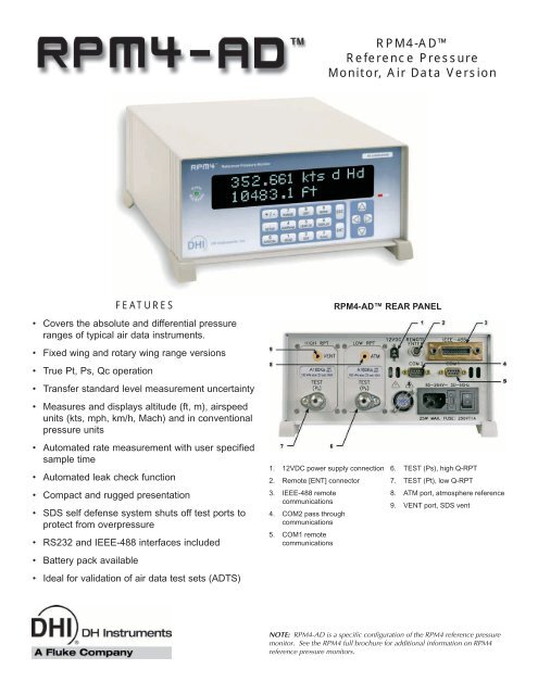 RPM4-AD™ Reference Pressure Monitor, Air Data Version