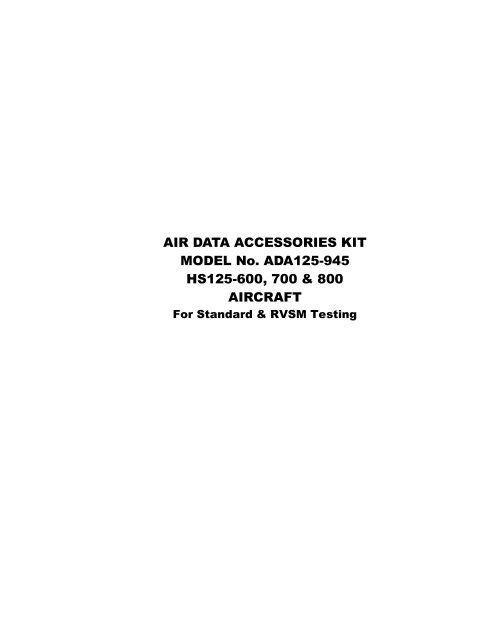AIR DATA ACCESSORIES KIT MODEL No. ADA125 ... - Nav-Aids Ltd.