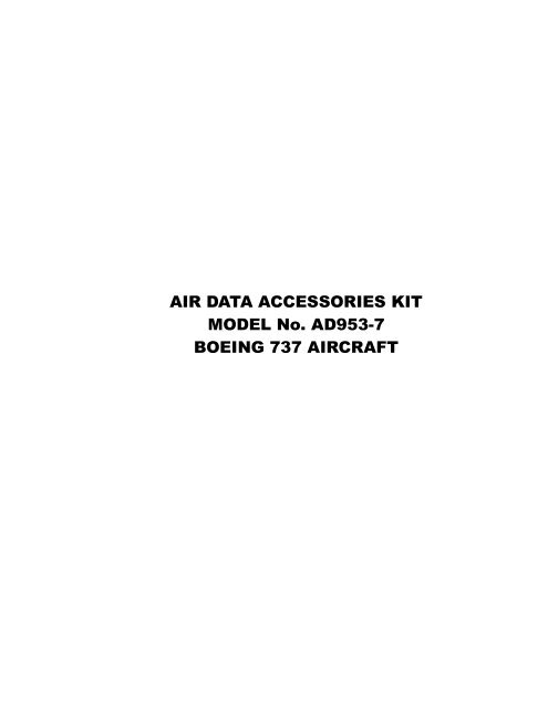 AIR DATA ACCESSORIES KIT MODEL No. AD953-7 ... - Nav-Aids Ltd.