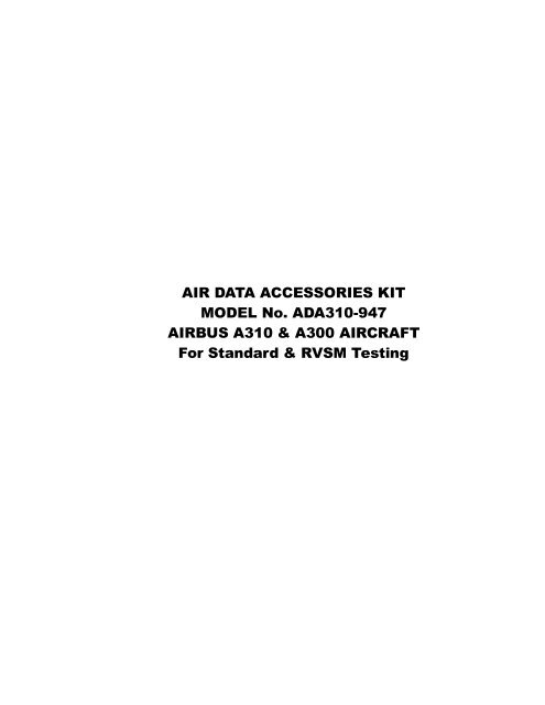 AIR DATA ACCESSORIES KIT MODEL No. ADA310 ... - Nav-Aids Ltd.