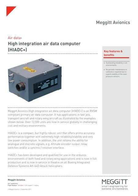 Meggitt Avionics High integration air data computer (HIADC+)
