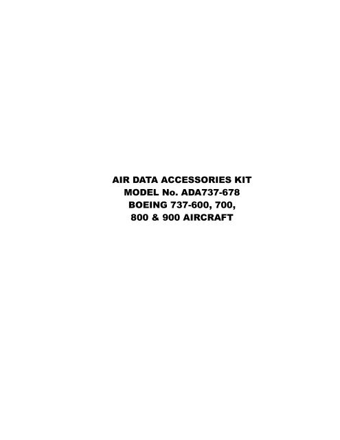 AIR DATA ACCESSORIES KIT MODEL No. ADA737 ... - Nav-Aids Ltd.