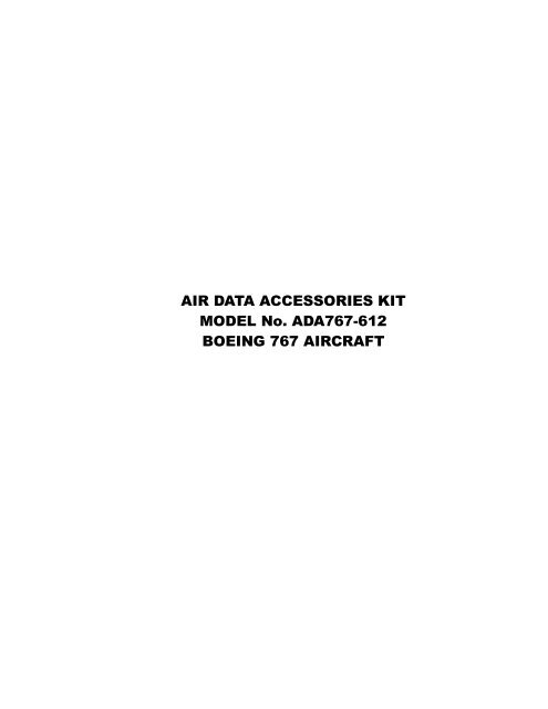 AIR DATA ACCESSORIES KIT MODEL No. ADA767 ... - Nav-Aids Ltd.