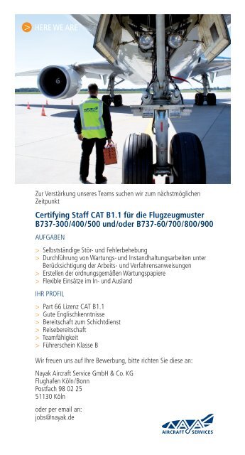 Certifying Staff CAT B1.1 für die Flugzeugmuster B737-300/400/500 ...