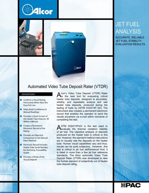 VTDR product brochure - John Morris Scientific