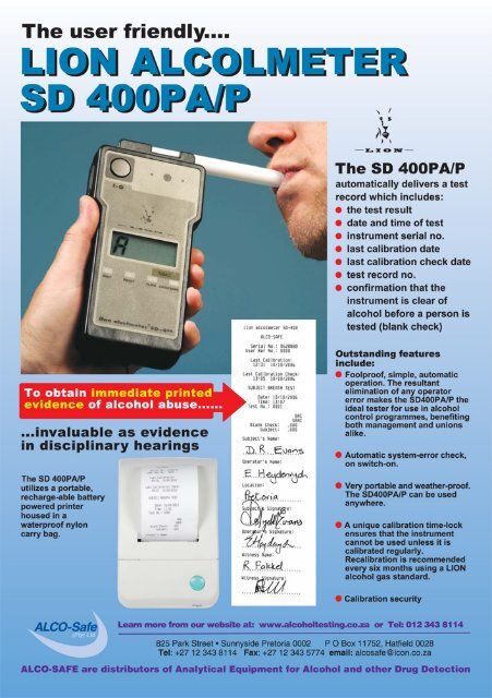 LION ALCOLMETER SD 400PAIP