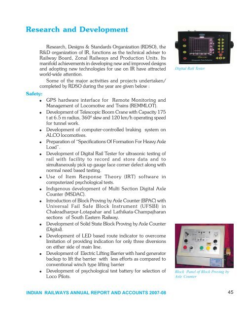 Research and Development - Indian Railway