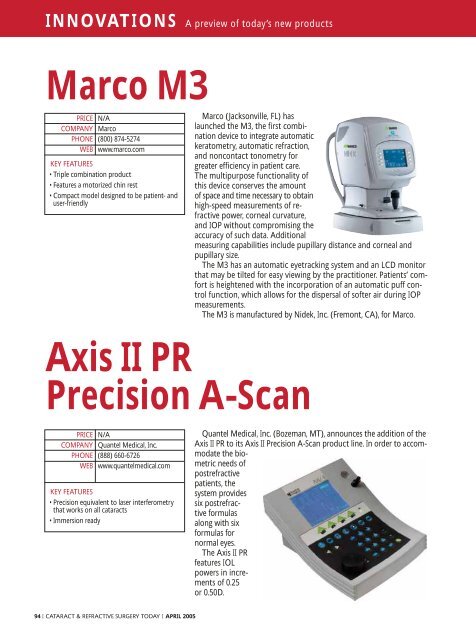 Axis II PR Precision A-Scan - Cataract & Refractive Surgery Today