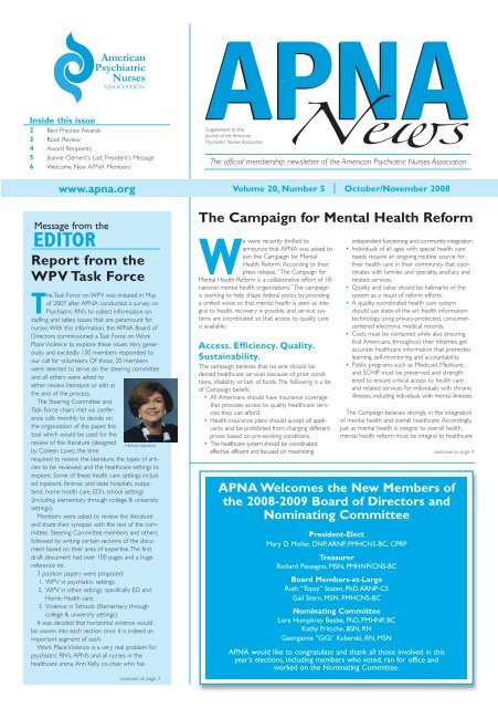 PNA Template - American Psychiatric Nurses Association
