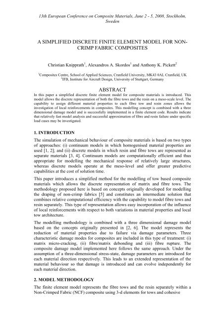 a simplified discrete finite element model for non - Cranfield University