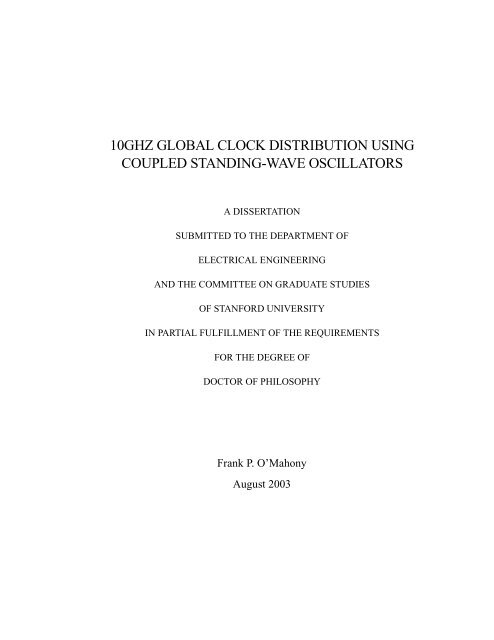 10ghz global clock distribution using coupled standing-wave