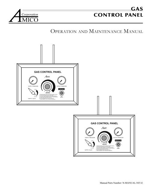 AMICO Nitrogen Control Panel - Medical Gas Experts