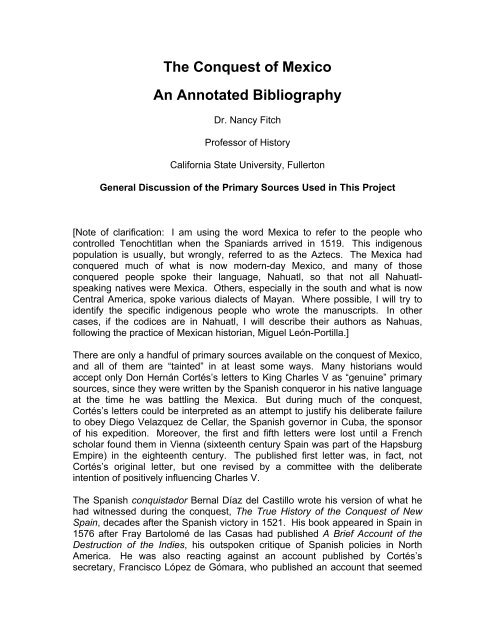 The Conquest of Mexico - American Historical Association